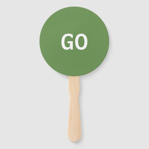 Red Stop Sign and Green Go Sign Hand Fan | Zazzle