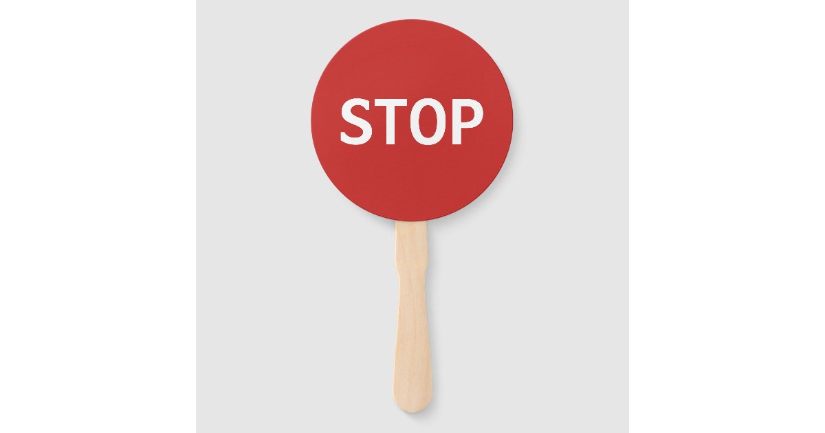 Red Stop Sign and Green Go Sign Hand Fan | Zazzle