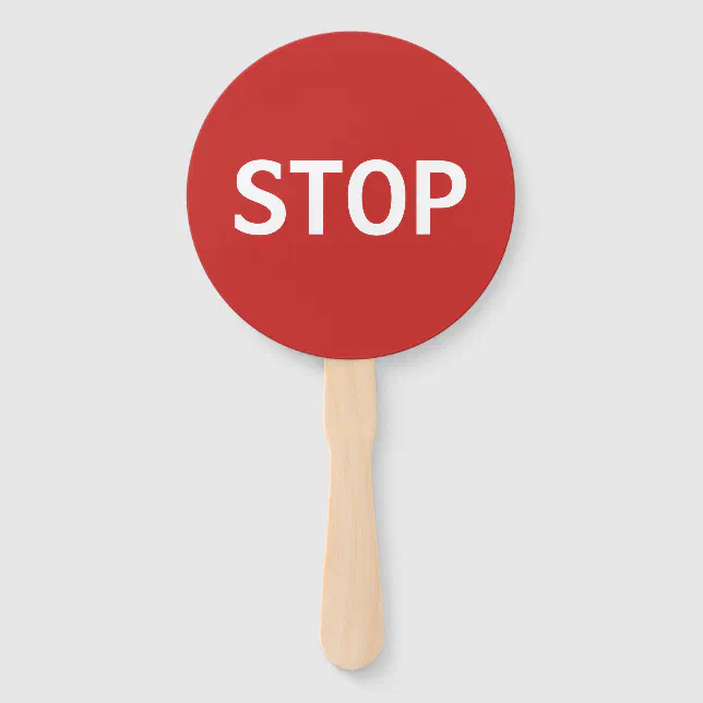 Red Stop Sign and Green Go Sign Hand Fan | Zazzle