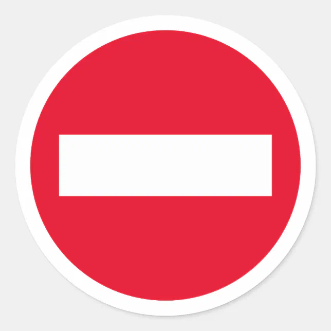 Red STOP sign stickers - Do not enter traffic icon | Zazzle