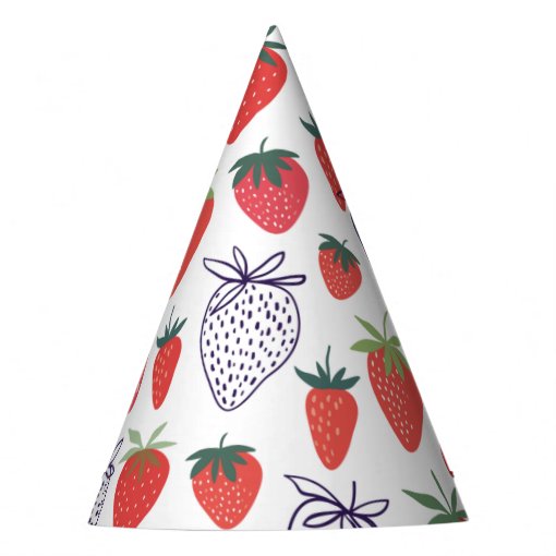 Red Strawberry Berry Birthday Party Hat | Zazzle