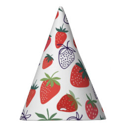 Red Strawberry Berry Birthday Party Hat | Zazzle