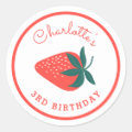 Red Strawberry Round Favor Sticker | Zazzle