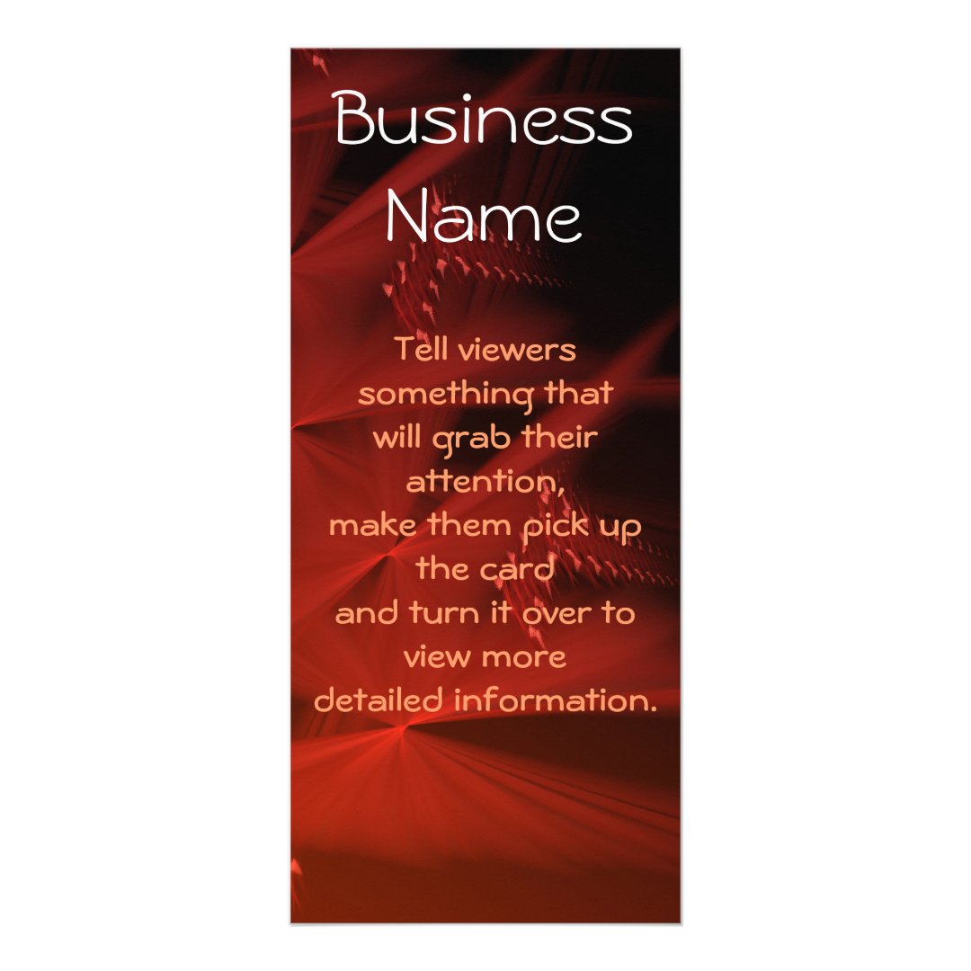 Red Streak Abstract Art Custom Rack Card | Zazzle