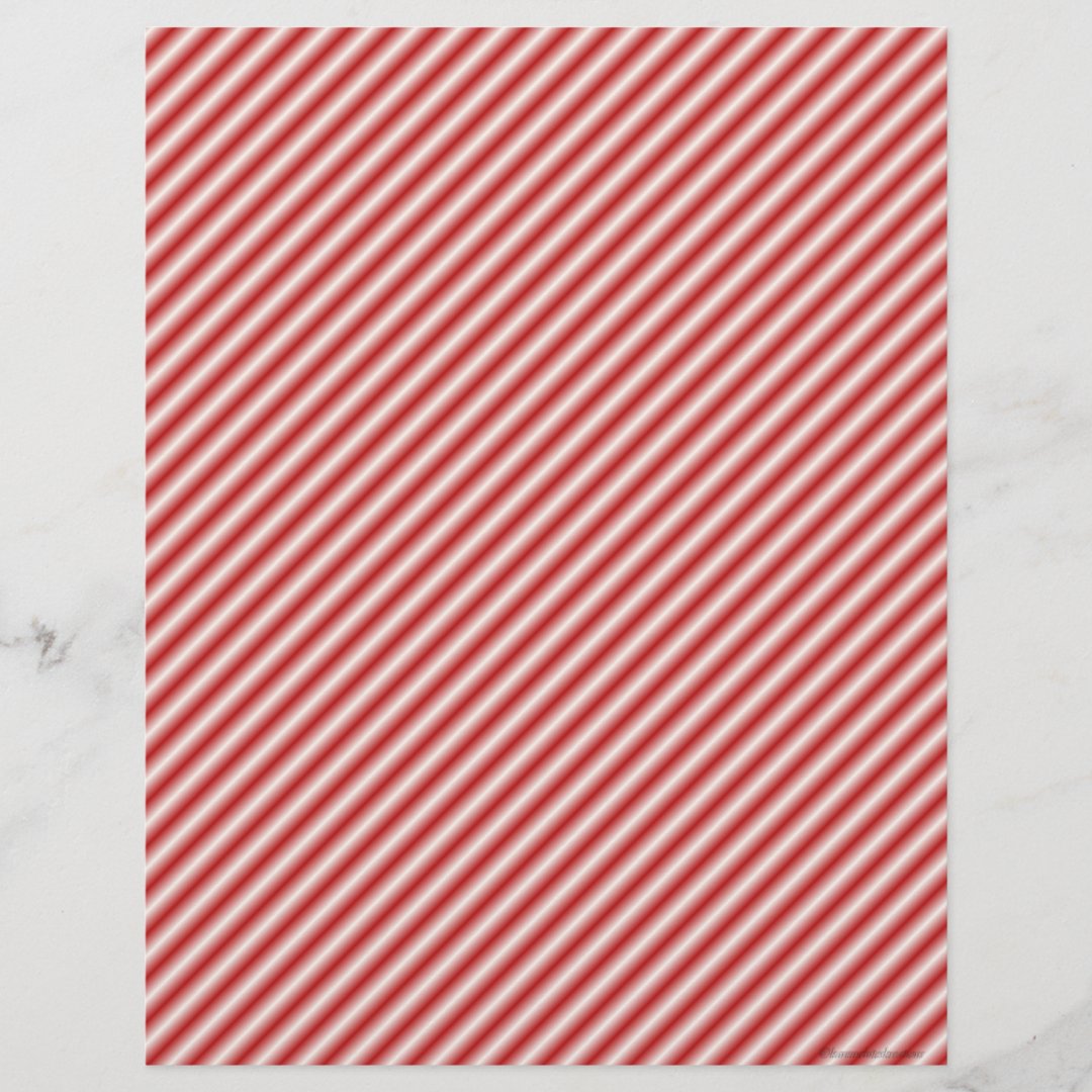 Red Striped Scrapbook Paper | Zazzle