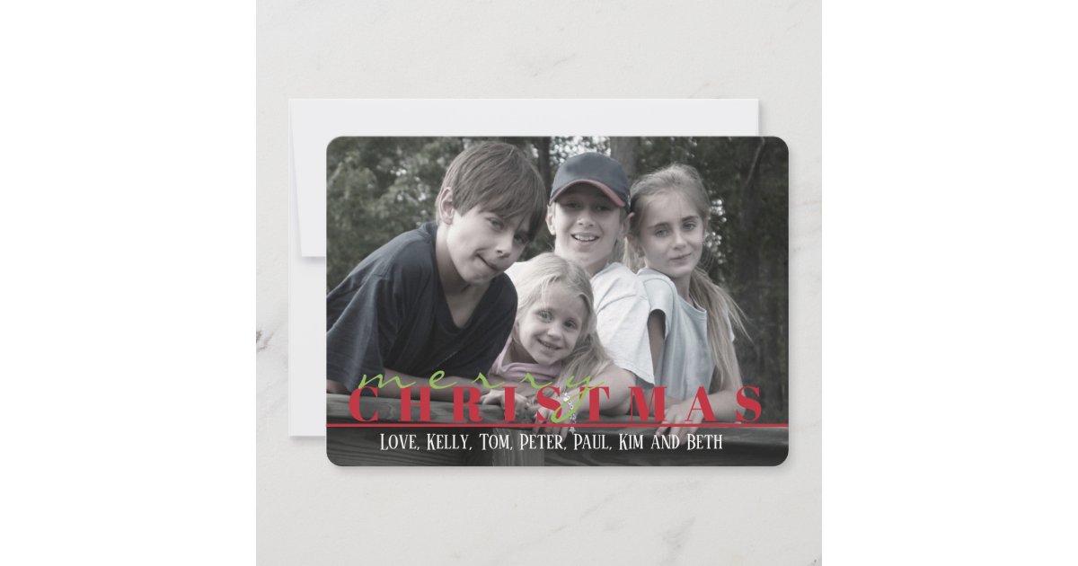 Red stripes Double Sided Photo Card | Zazzle