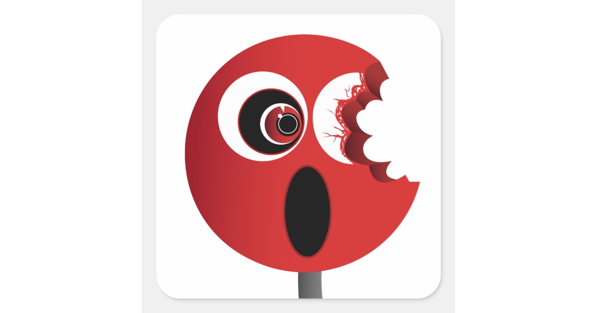 Red Sucker Square Sticker | Zazzle