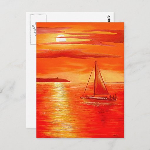Red Sunset Postcard | Zazzle