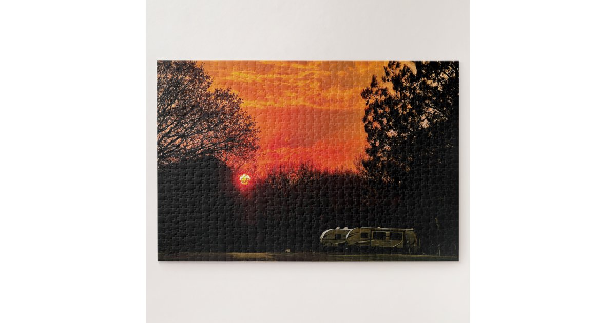 red sunset puzzle rv 24 | Zazzle