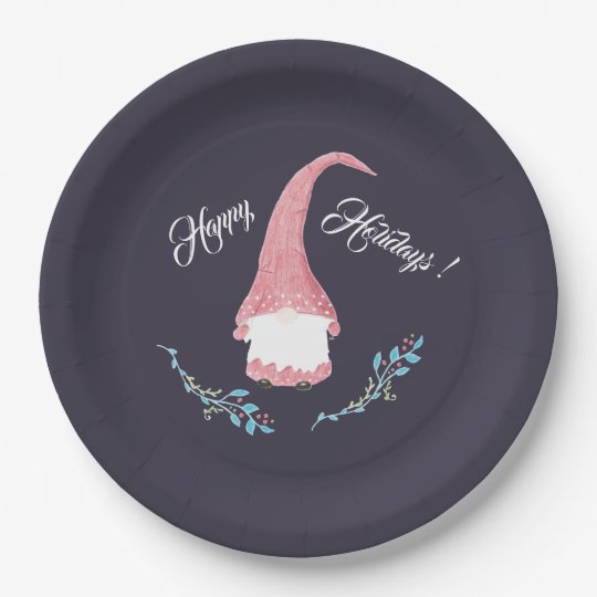 Red Swedish Gnome Holiday Paper Plates | Zazzle.com