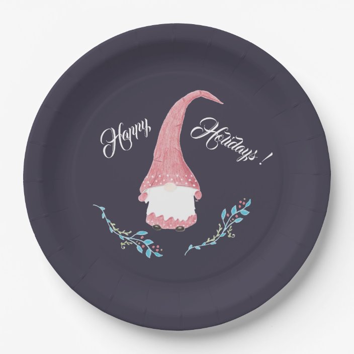 Red Swedish Gnome Holiday Paper Plates | Zazzle.com