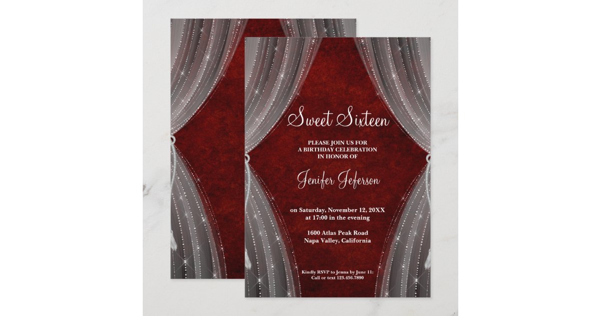 Red Sweet Sixteen Invitation | Zazzle