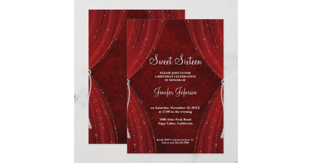 Red Sweet Sixteen Invitation | Zazzle