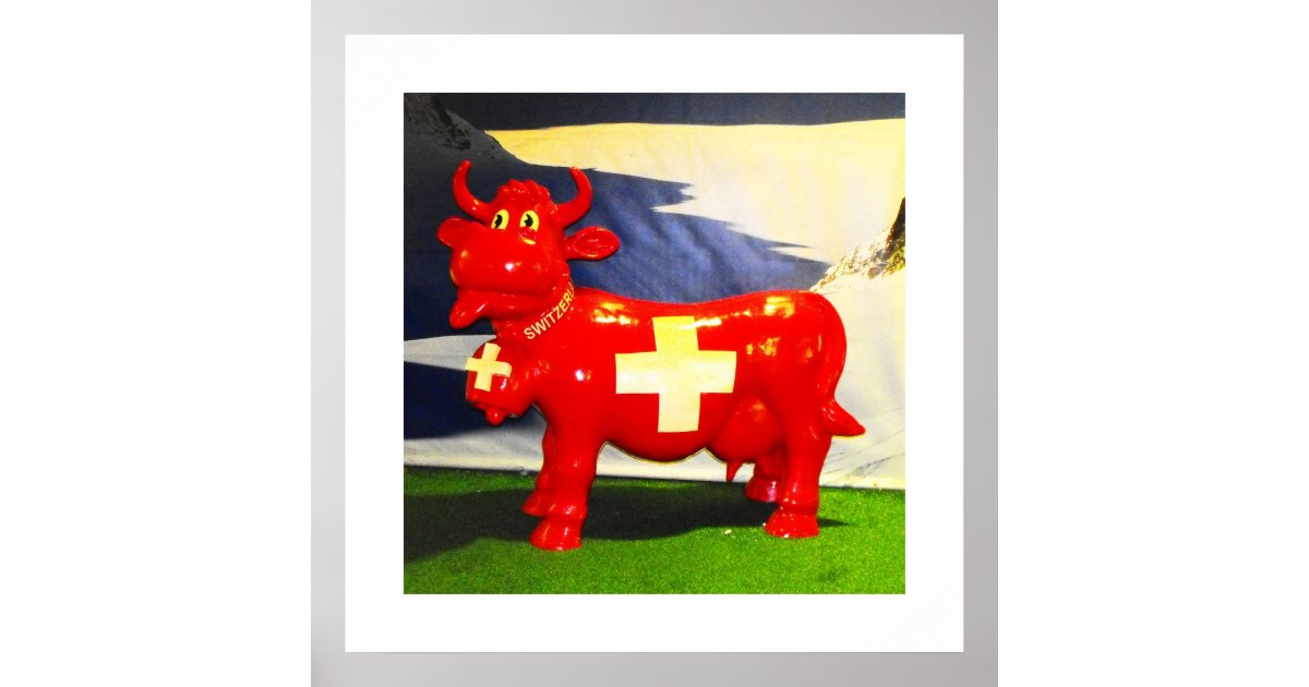Red Swiss cow Poster | Zazzle