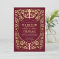 Red Sword Shield Medieval Monogram Wedding Invitation | Zazzle