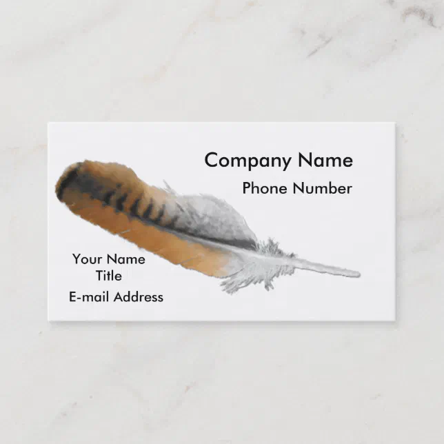 Red-tail Hawk feather Business Card | Zazzle