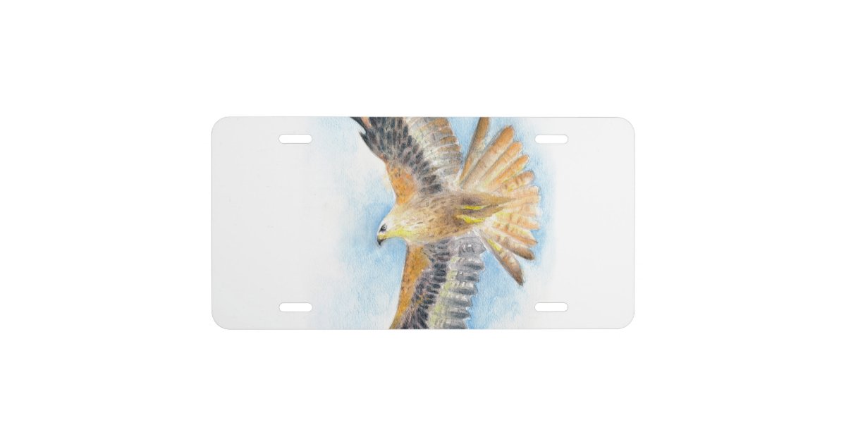 Red Tail Hawk License Plate | Zazzle
