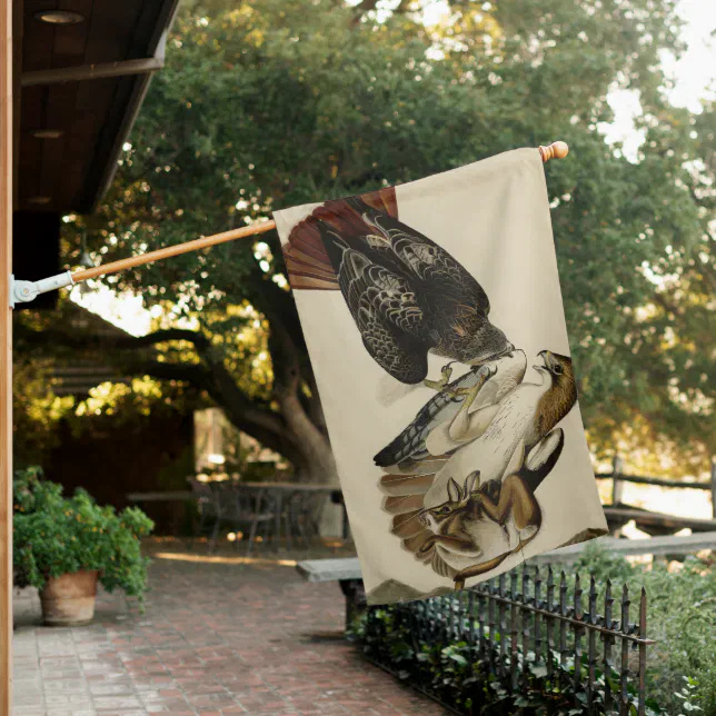 Red-tailed Hawk from Audubon's Birds of America House Flag | Zazzle
