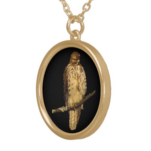 Red Tailed Hawk Gold Plated Necklace | Zazzle