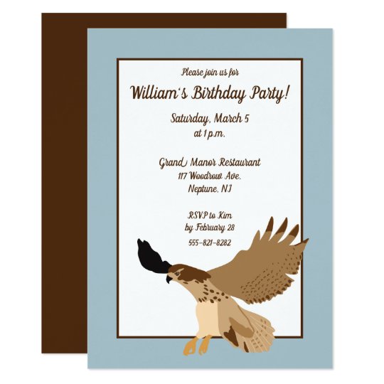 Red-Tailed Hawk in Flight Birthday Party Invitation | Zazzle.com