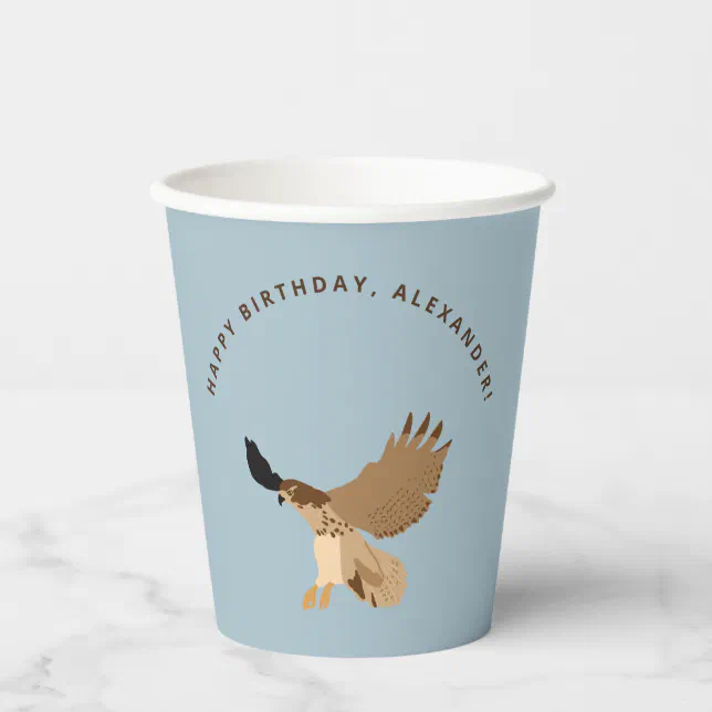 Red-Tailed Hawk in Flight Birthday Party Paper Cups | Zazzle