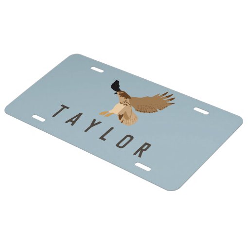 Red-Tailed Hawk in Flight Personalized License Plate | Zazzle