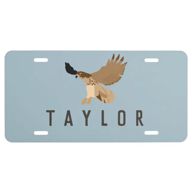 Red-Tailed Hawk in Flight Personalized License Plate | Zazzle