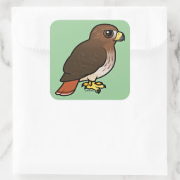 Red-tailed Hawk Square Sticker | Zazzle