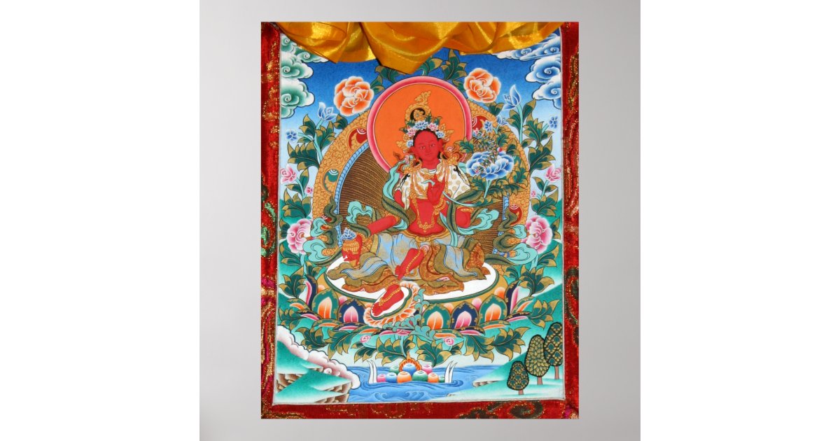 Red Tara Tibetan Goddess Poster | Zazzle