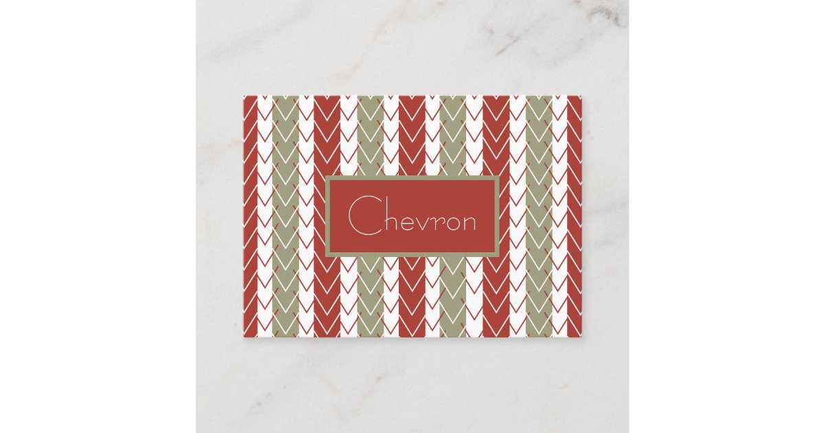Red Teal Chevron Stripe Business Card | Zazzle