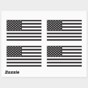 Red Team Black & White American Flag Sticker | Zazzle