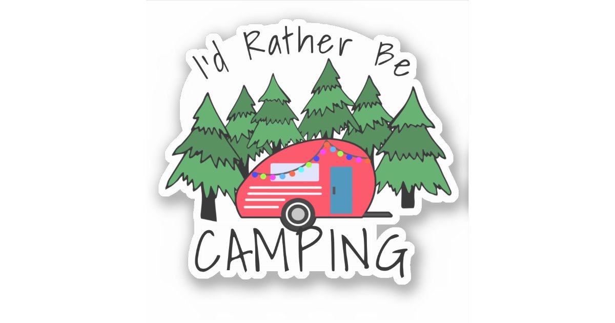 Red Teardrop Camper Sticker | Zazzle