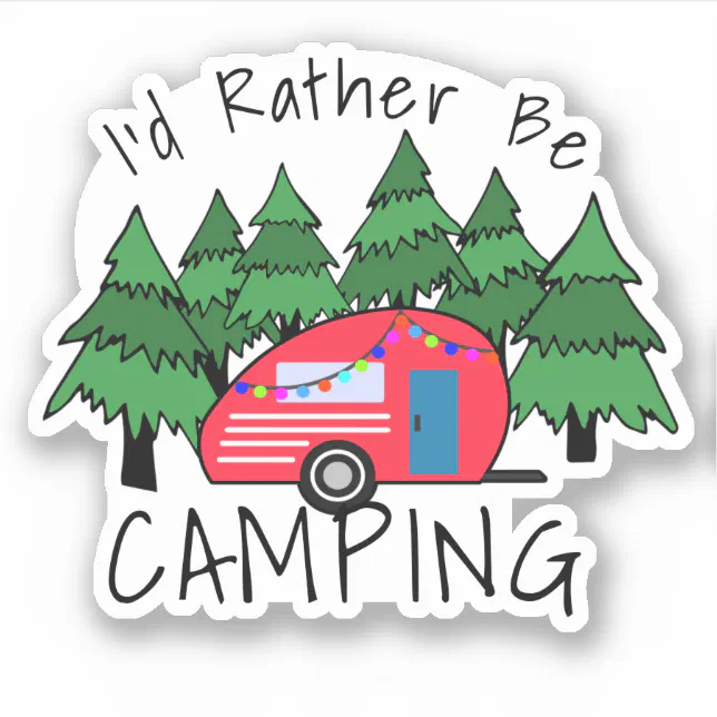 Red Teardrop Camper Sticker | Zazzle