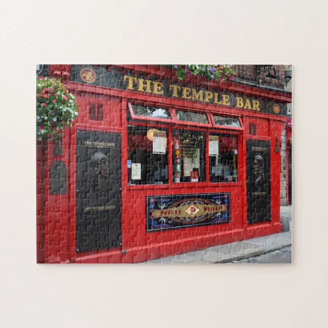 Red Temple Bar pub in Dublin puzzle | Zazzle