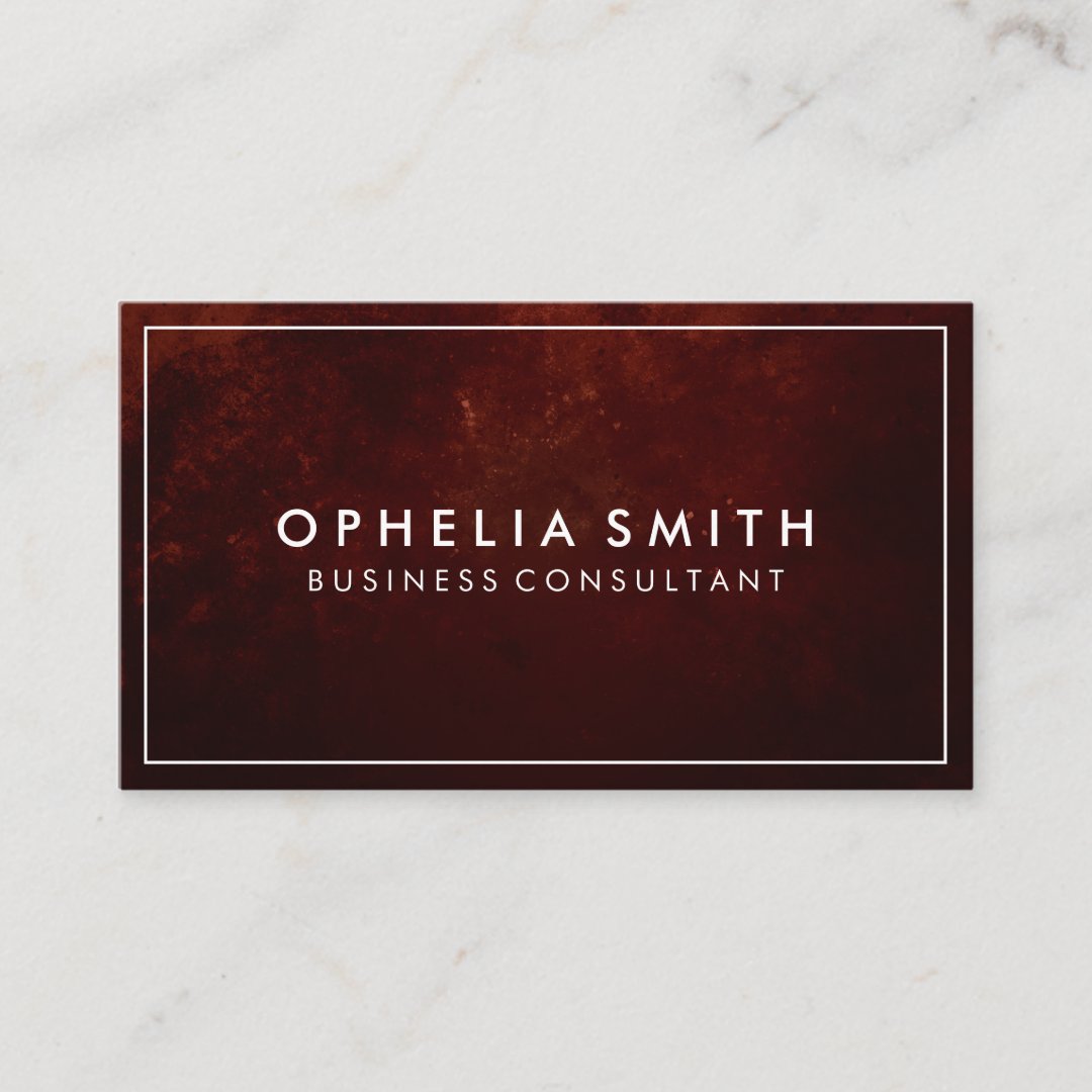 Red Texture | White Border Classic Business Card | Zazzle
