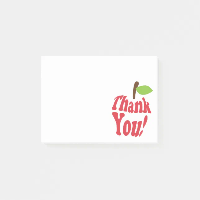 Red Thank You Apple Appreciation Post-it Notes | Zazzle