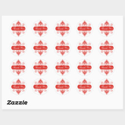 Red Thank You Stickers | Zazzle