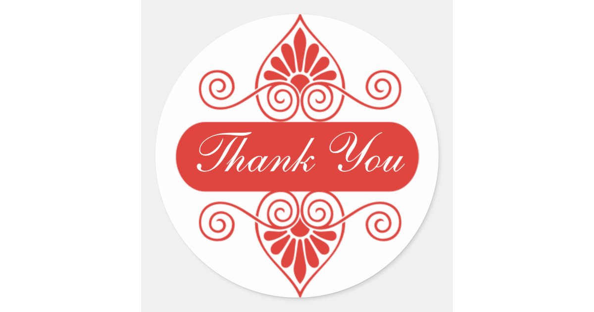 Red Thank You Stickers | Zazzle