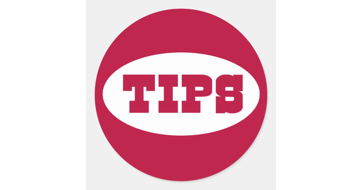 Red TIPS Tip Jar Stickers | Zazzle