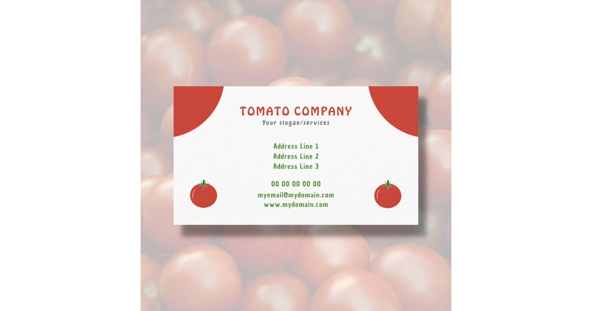 Red Tomato Business Card | Zazzle