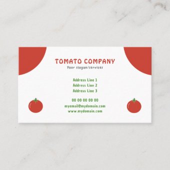 Red Tomato Business Card | Zazzle