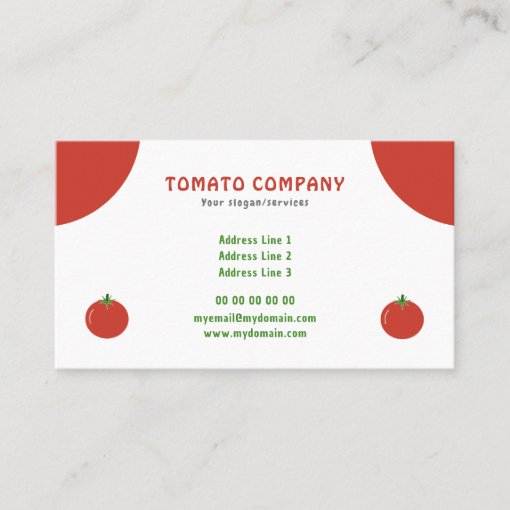 Red Tomato Business Card | Zazzle