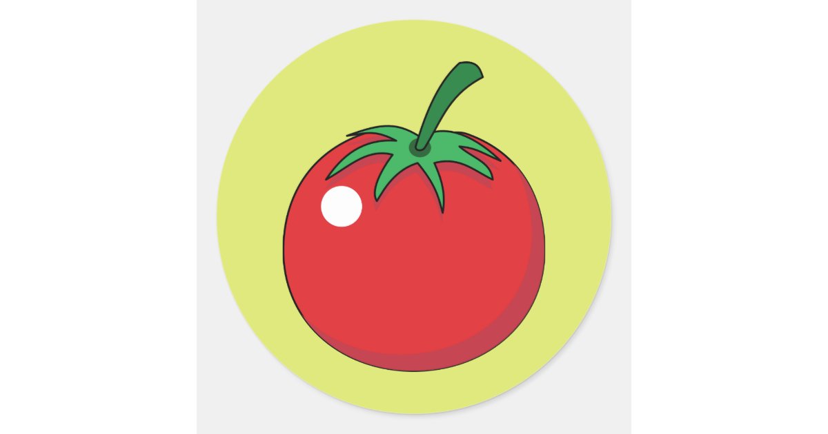Red Tomato Classic Round Sticker | Zazzle