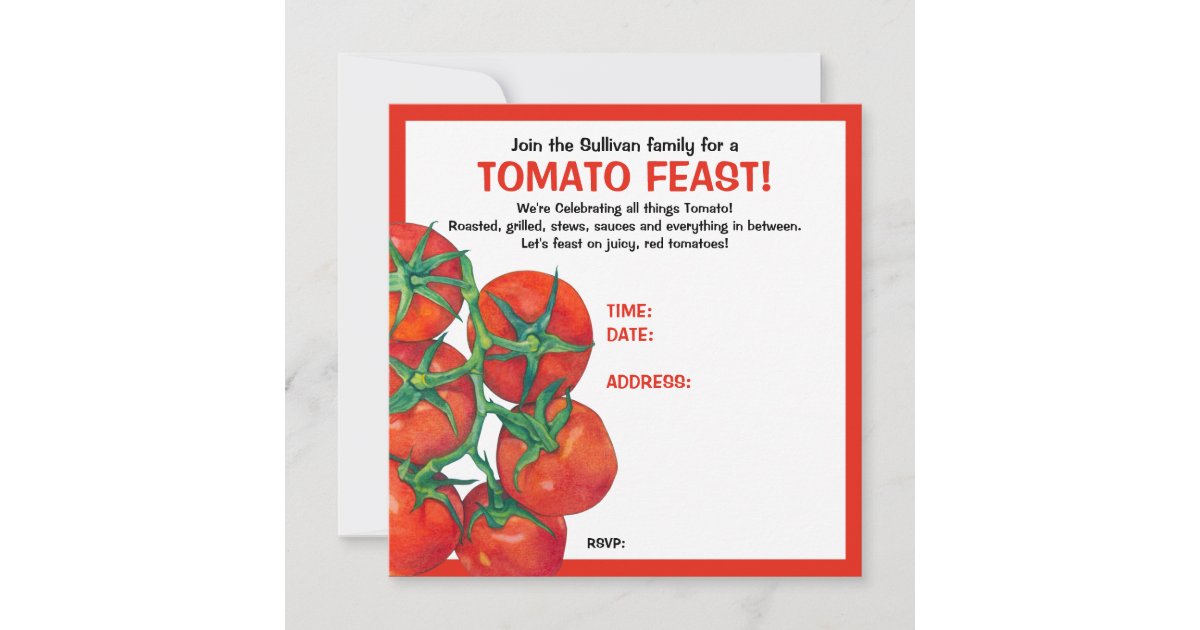 Red Tomatoes Feast Invitation Card | Zazzle