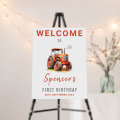 Red Tractor Birthday Welcome Sign | Zazzle