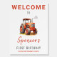 Red Tractor Birthday Welcome Sign | Zazzle