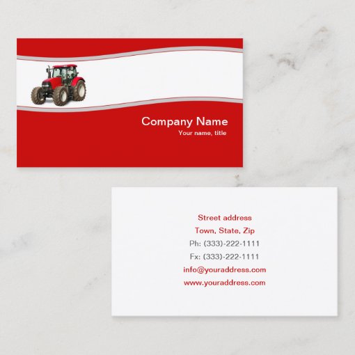 Red Tractor - Farm Supply Business Card | Zazzle