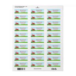 Red Tractor Return Address Label | Zazzle