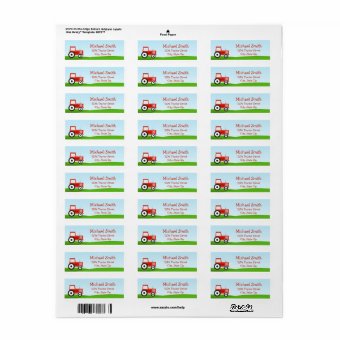 Red Tractor Return Address Label | Zazzle