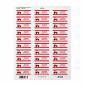 Red Tractor Return Address Labels | Zazzle